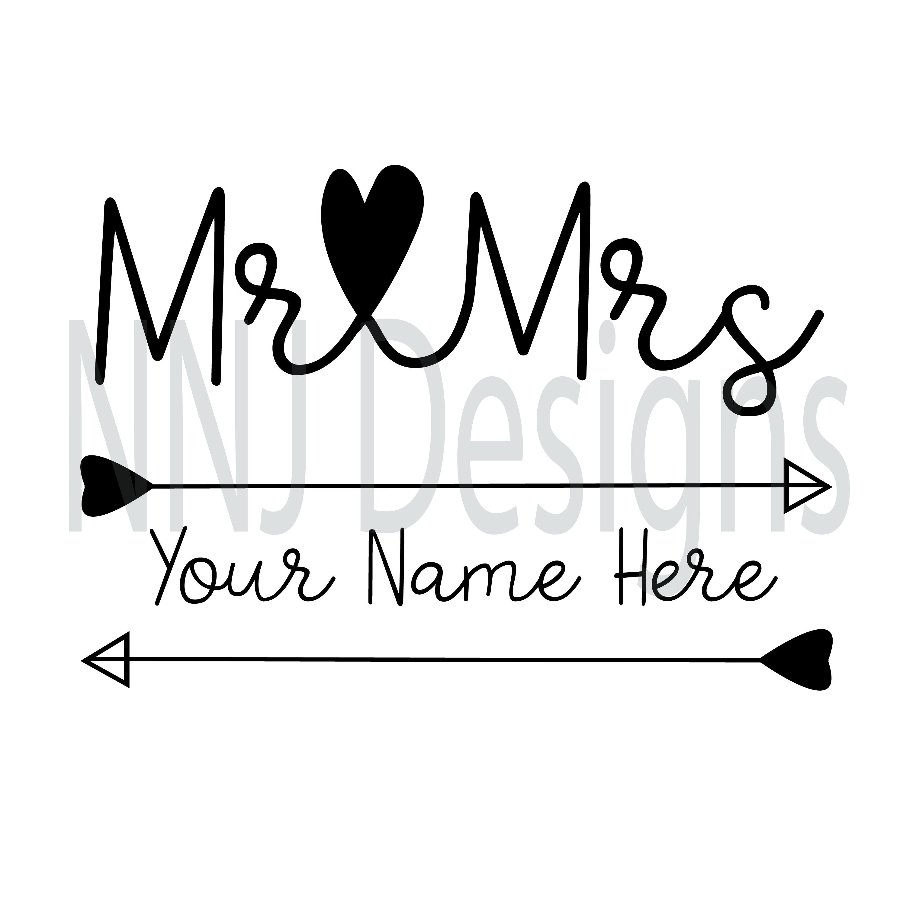 Mr and Mrs name frame svg Mr and Mrs svg Just married svg digital ...