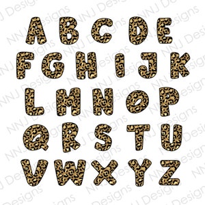 Leopard Alphabet PNG Cheetah Letter Sublimation Designs 26 Capital ...