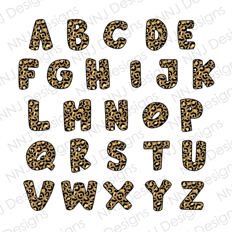 Leopard Alphabet PNG Cheetah Letter Sublimation Designs 26 - Etsy
