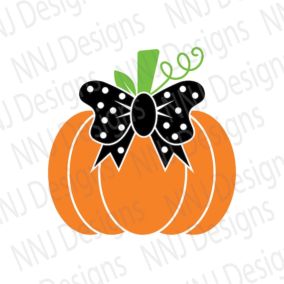 Eps Png Svg Clipart Dxf Cricut Cut Files Pumpkin Bow Svg Cut File Girl ...