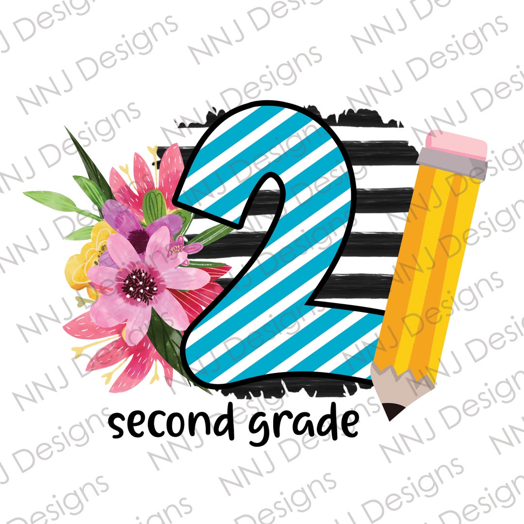 Back to School Second Grade PNG Sublimation Designs Digital Download ...
