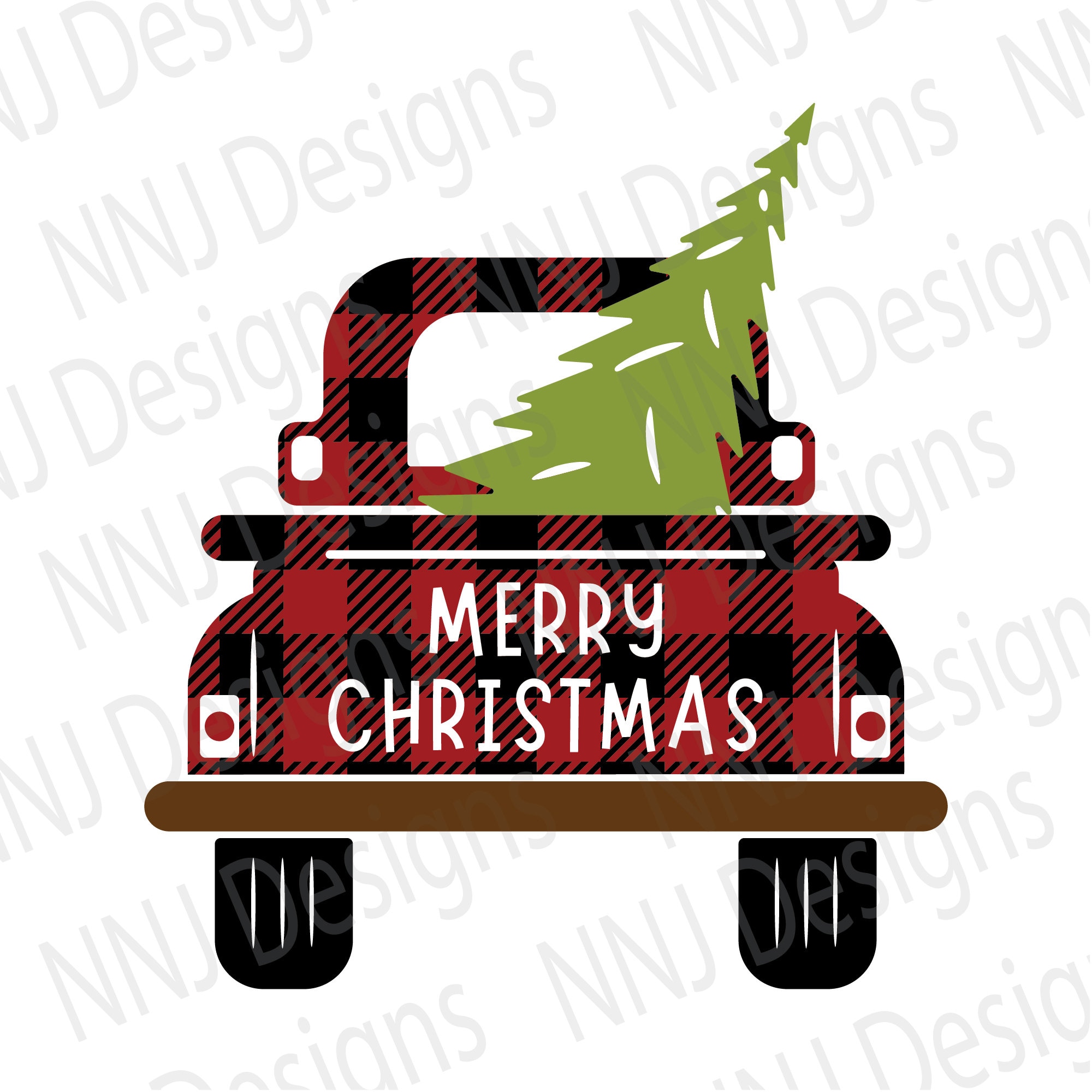 Buffalo Plaid Christmas Truck SVG Christmas Truck With Tree | Etsy