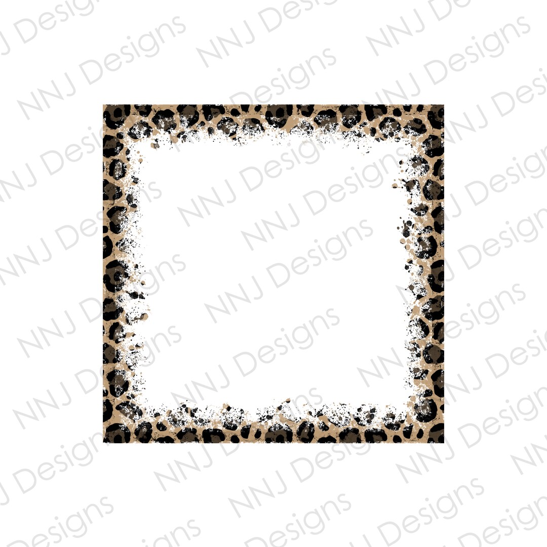 Leopard Print Splatter Square Frame PNG Sublimation Designs Splash ...