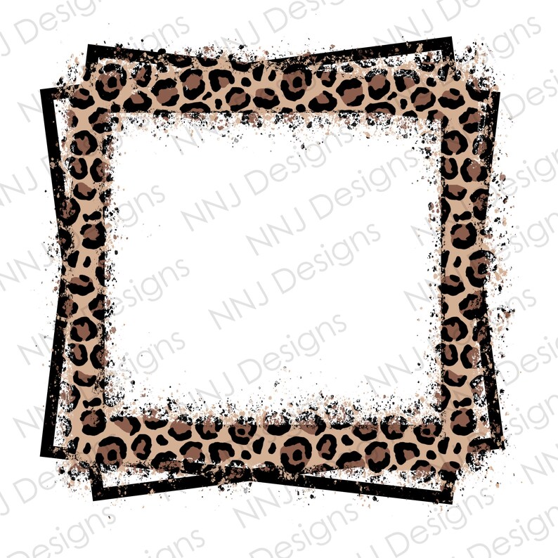 Leopard Print Splatter Frame PNG Sublimation Designs Square - Etsy