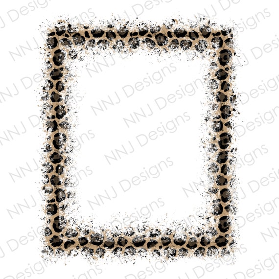 Leopard Print Splatter Frame PNG Sublimation Designs Splash | Etsy