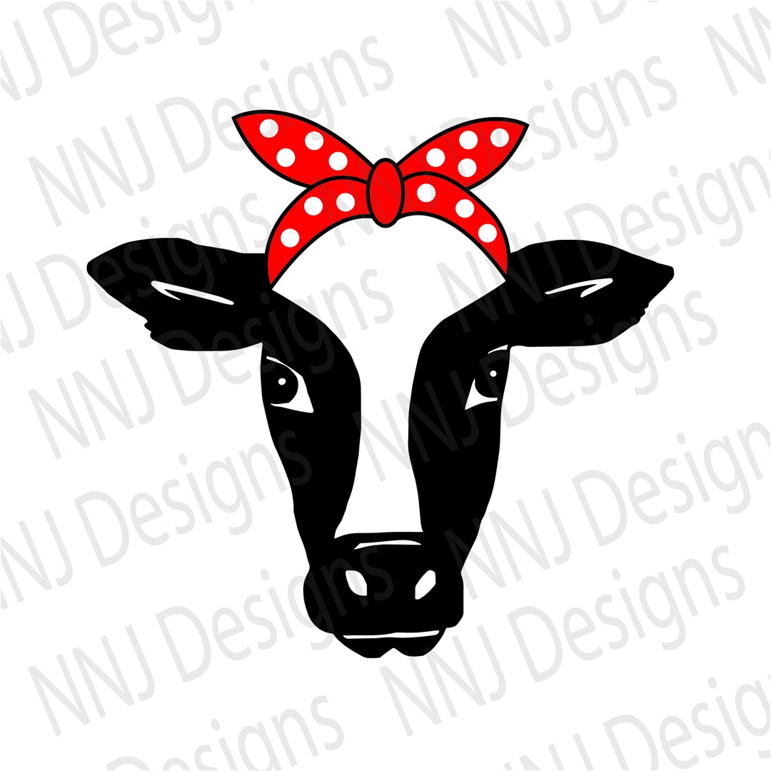 Cow With Bandana SVG, Cow Head Bandana Svg, Heifer Svg, Animal Farm ...