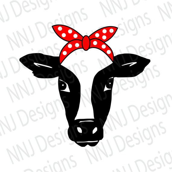 Cow With Bandana SVG Cow Head Bandana Svg Heifer Svg Animal | Etsy