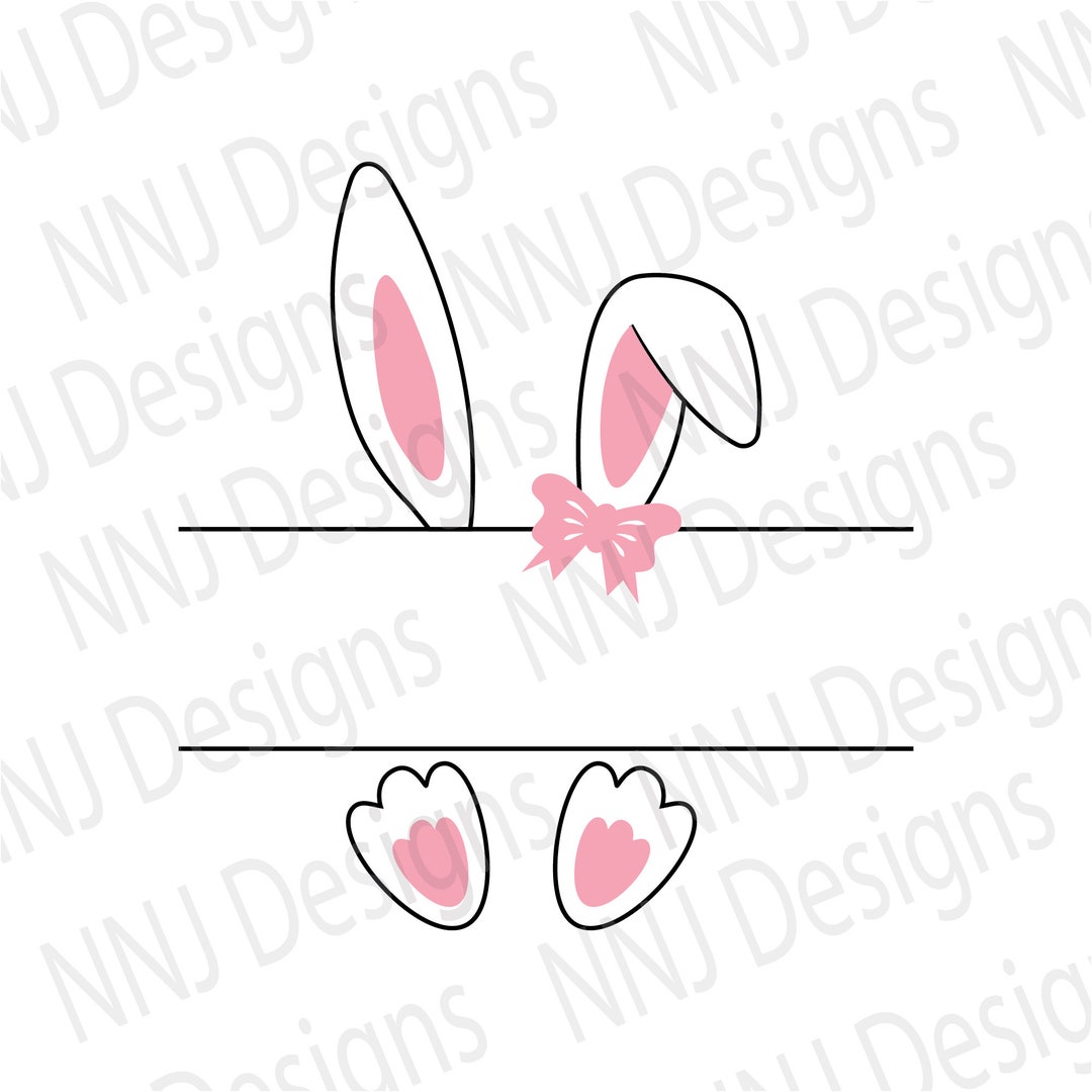 Easter Bunny Monogram SVG Rabbit Ears Girl Kid Shirt Cut Files for ...