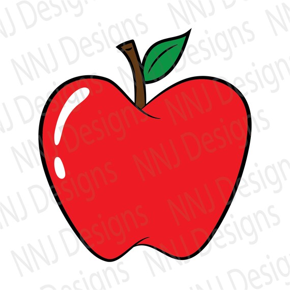 Red Apple SVG Apple Clipart Teacher Back to School Cricut | Etsy
