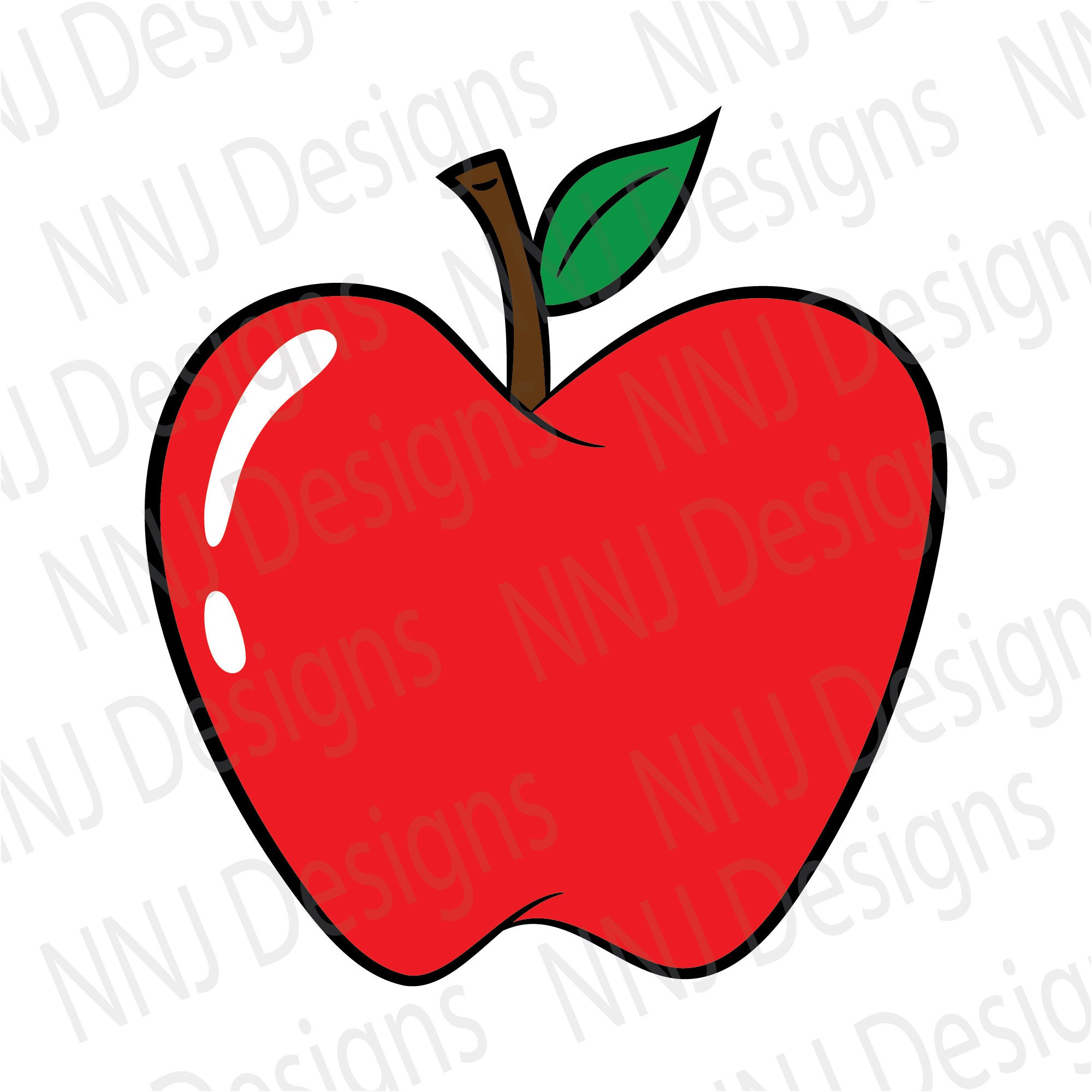 Red Apple SVG Apple Clipart Teacher Back to School Cricut - Etsy