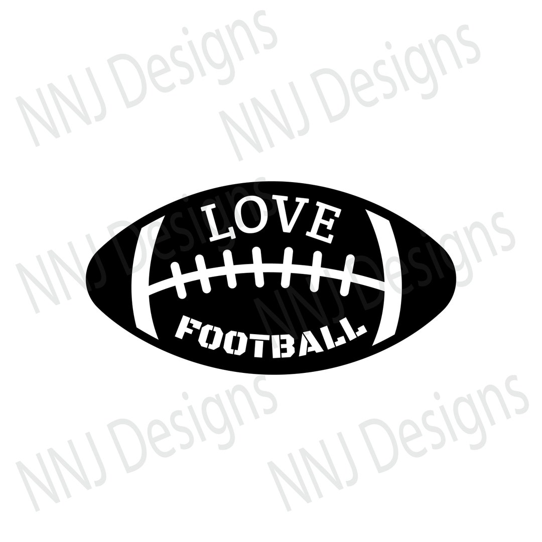 Love Football SVG Files Football Lace Sports Ball Clipart - Etsy