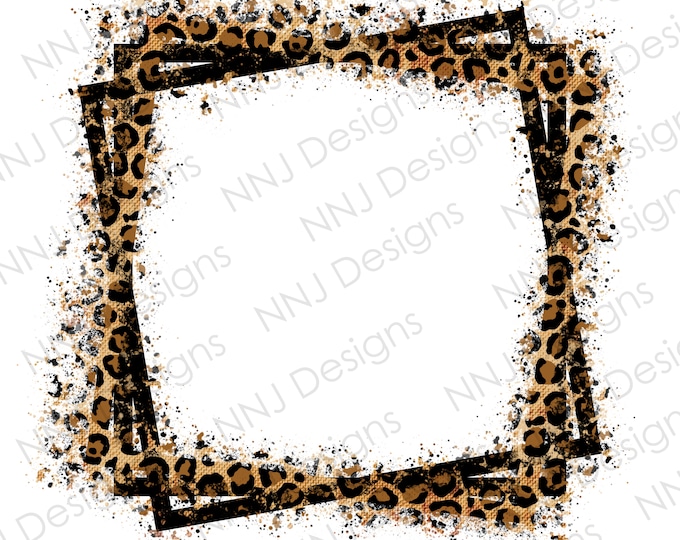 Leopard Print Splatter Frame PNG Sublimation Designs Splash - Etsy