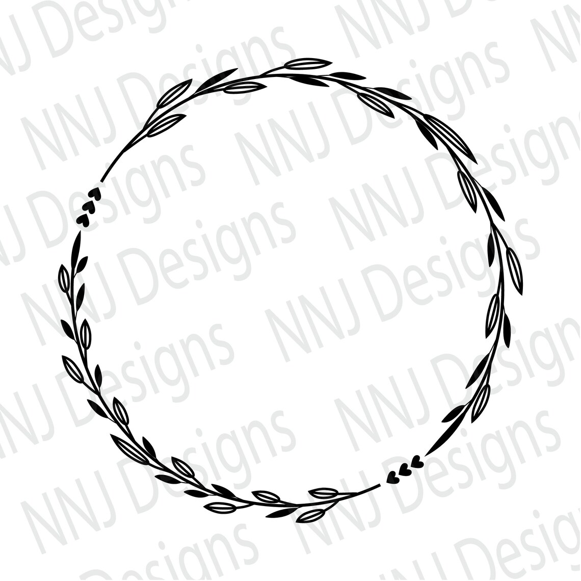 Laurel Leaf Wreath SVG Circle Leaves Round Frame Monogram Cut - Etsy