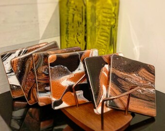 Items similar to Set of four copper wire coasters in solid colors or ...