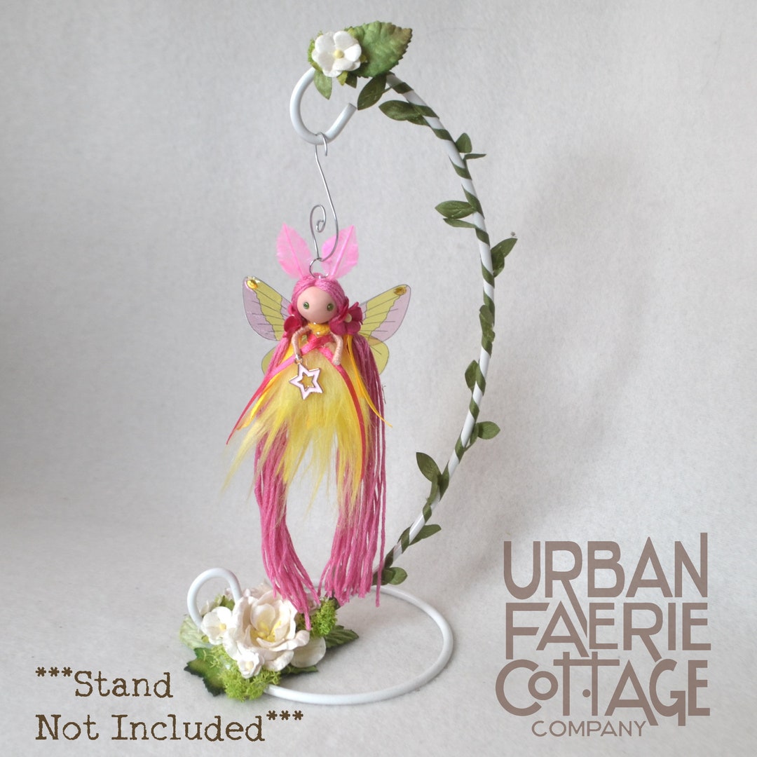 Rosy Maple Pink Moth Handmade Fairy Doll, Mini Flower Fairy Ornament ...