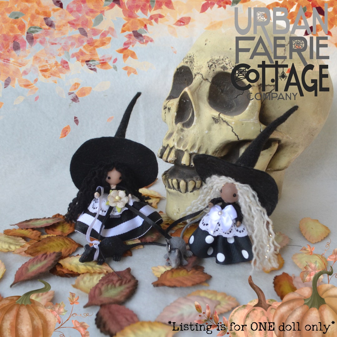 Halloween Fairy, Tiny Kitchen Witch Doll, Pet Rat Small Flower Fairy ...