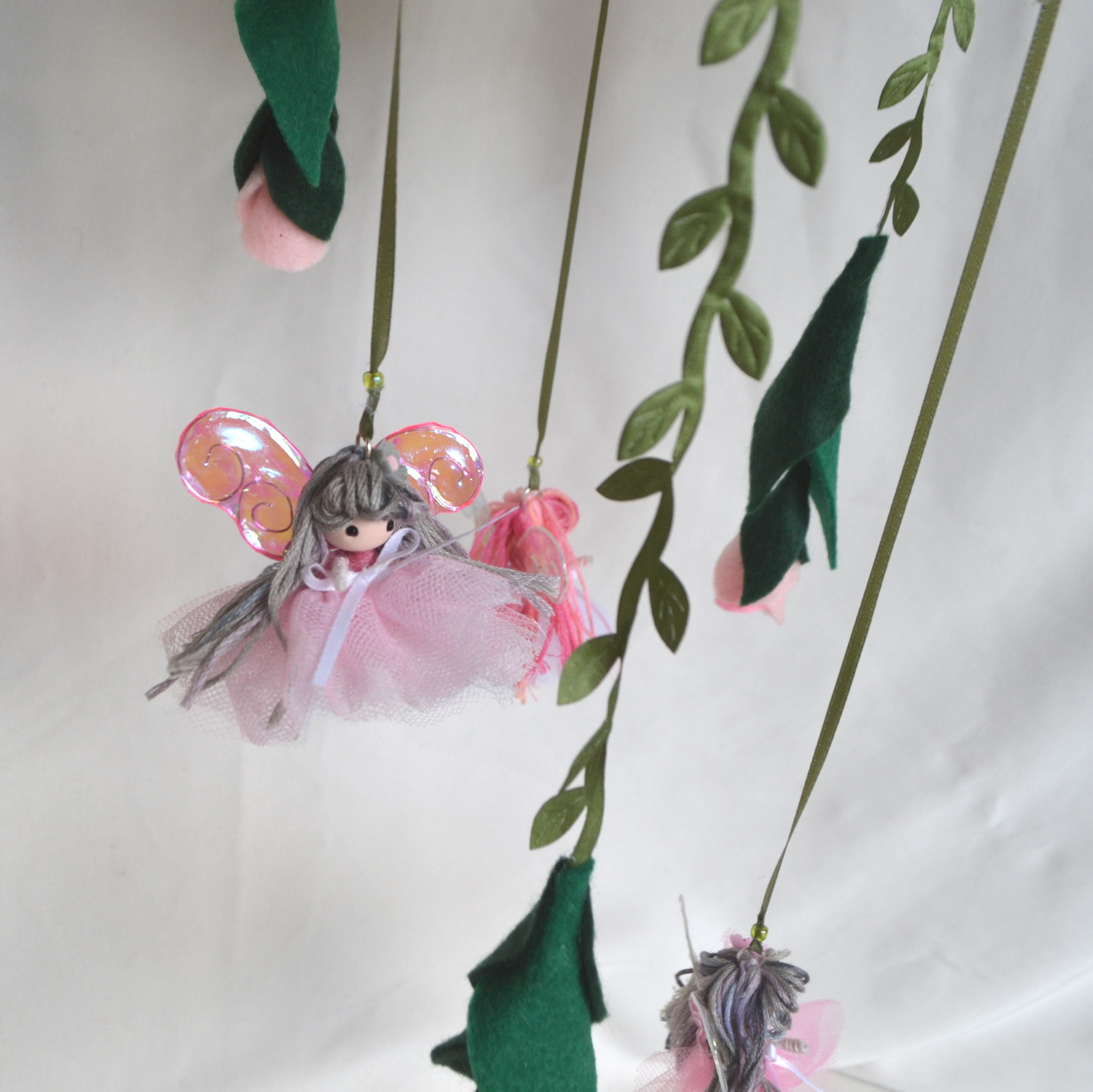 Baby girl mobile Pink Rose Flower Fairy Mobile mobile bebe | Etsy