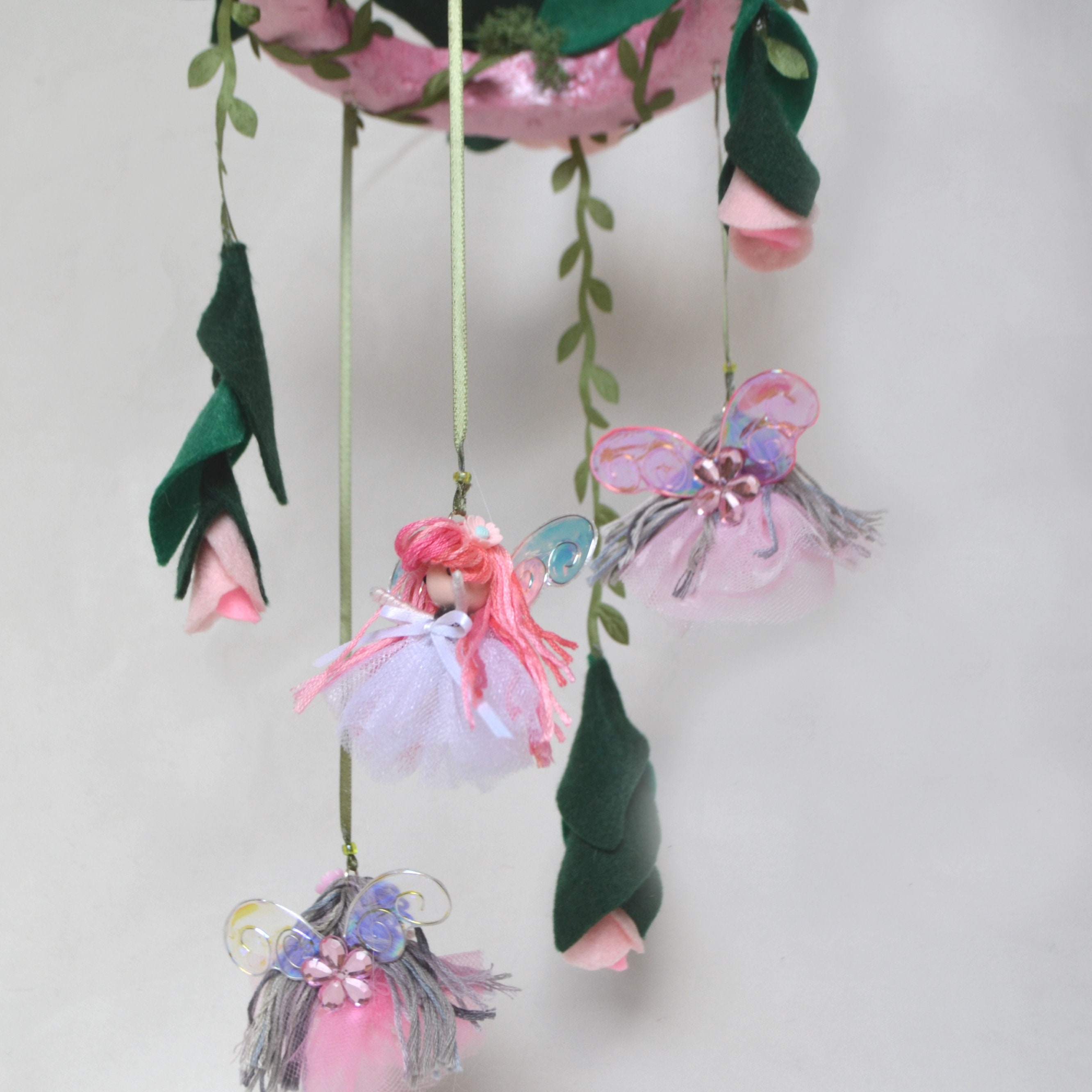 Baby girl mobile Pink Rose Flower Fairy Mobile mobile bebe | Etsy