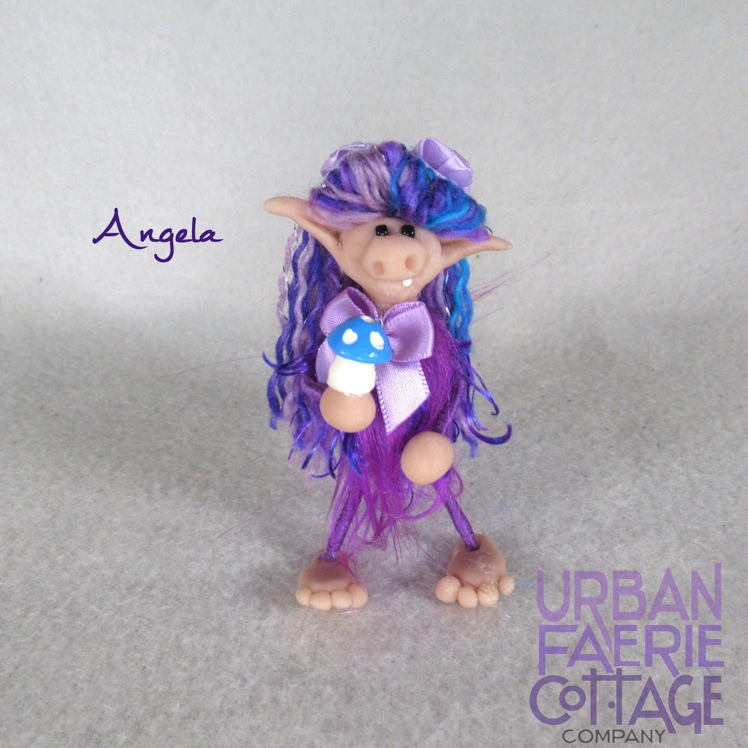 Purple Troll Goblin Imp Doll, Fairycore Goblincore Mini Figurine ...