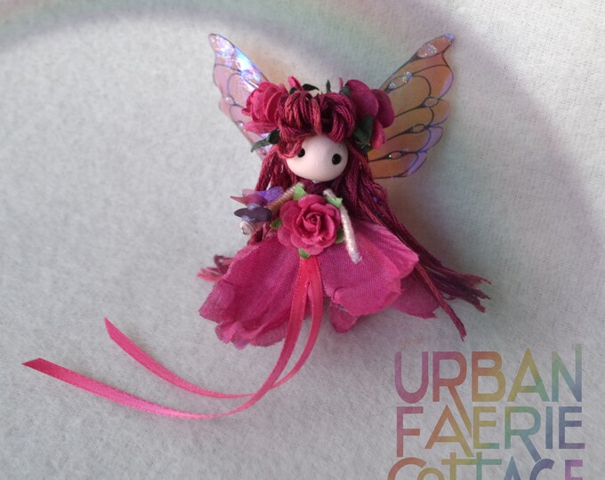 Pink Butterfly Fairy Doll, Mini Pink Flower Fairy, Handmade Doll ...