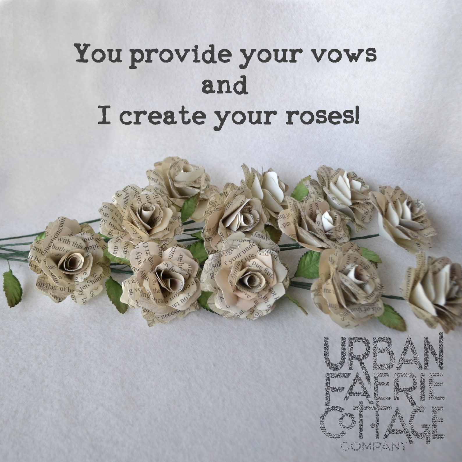 First Anniversary Paper Roses, Wedding Vow Roses, Personalized Fancy ...