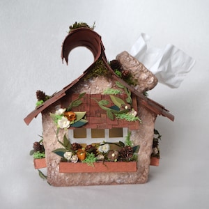Fairy House Handmade, Pagan Décor, Tissue Box Cover, Rustic Fairy ...