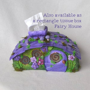 Purple Fairy House Handmade, Tissue Box Cover, Pagan Décor, Fairy ...