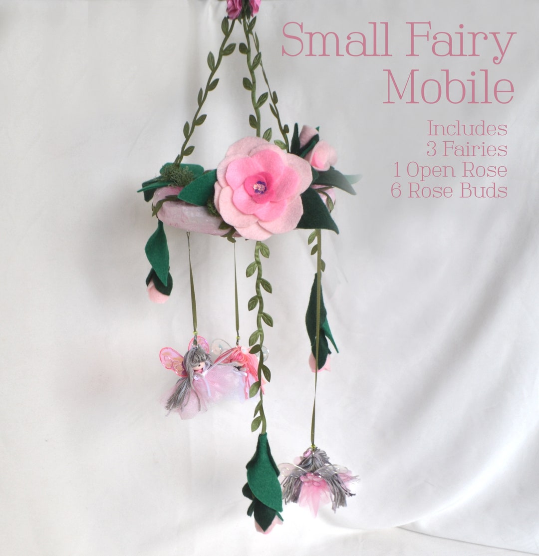 Baby Girl Mobile Pink Rose Flower Fairy Mobile Mobile Bebe - Etsy