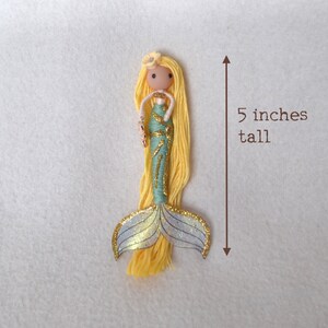Golden Mermaid Doll, Fairy Doll, Tiny Mermaid Ornament, Beach Decor ...