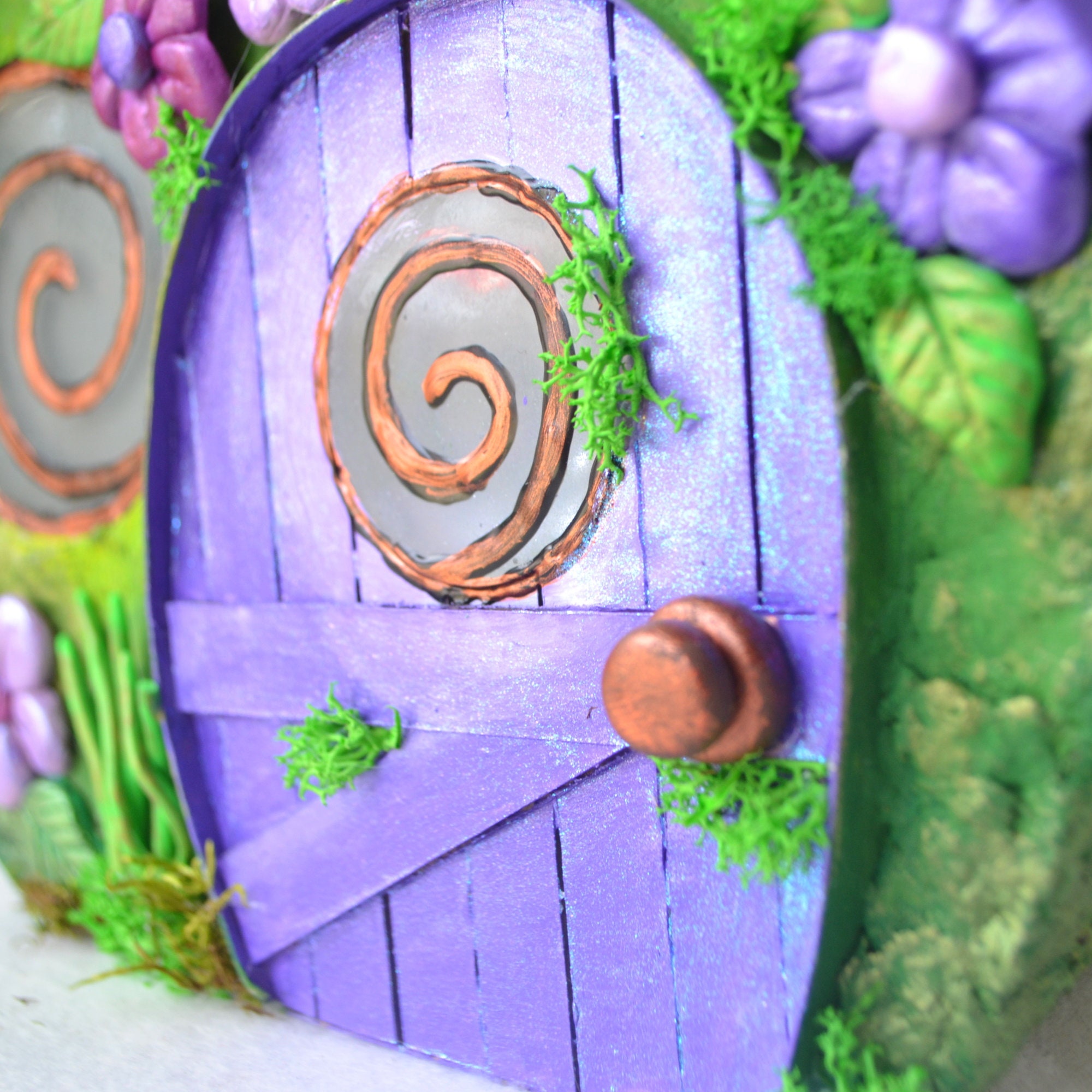 Purple Fairy house handmade tissue box cover Pagan Décor | Etsy