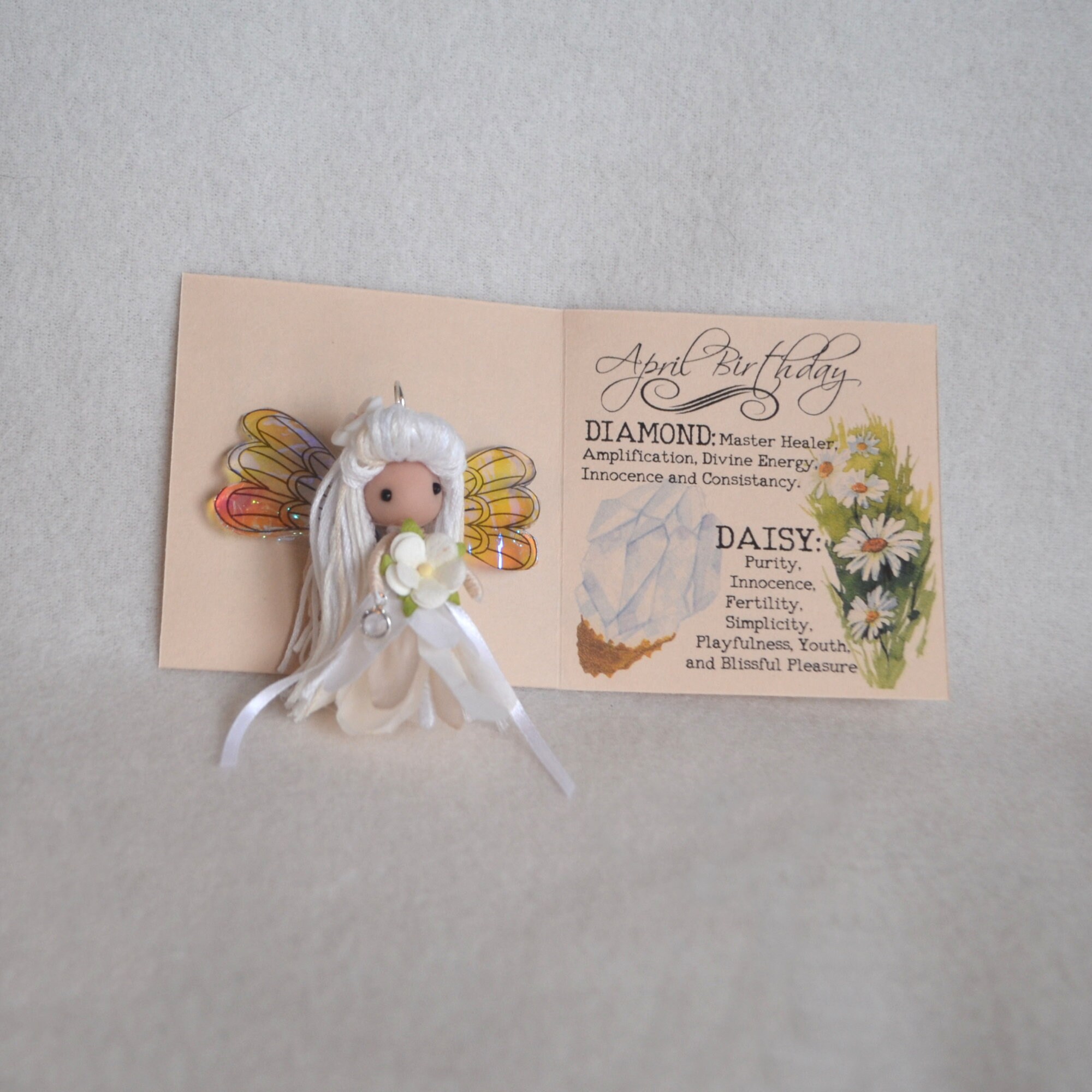 April Birthday Fairy Pocket faerie doll flower fairy small | Etsy