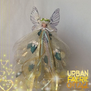 Golden Fairy Tree Topper, Handmade Fairy Doll, Gold Fairy, Flower Fairy ...