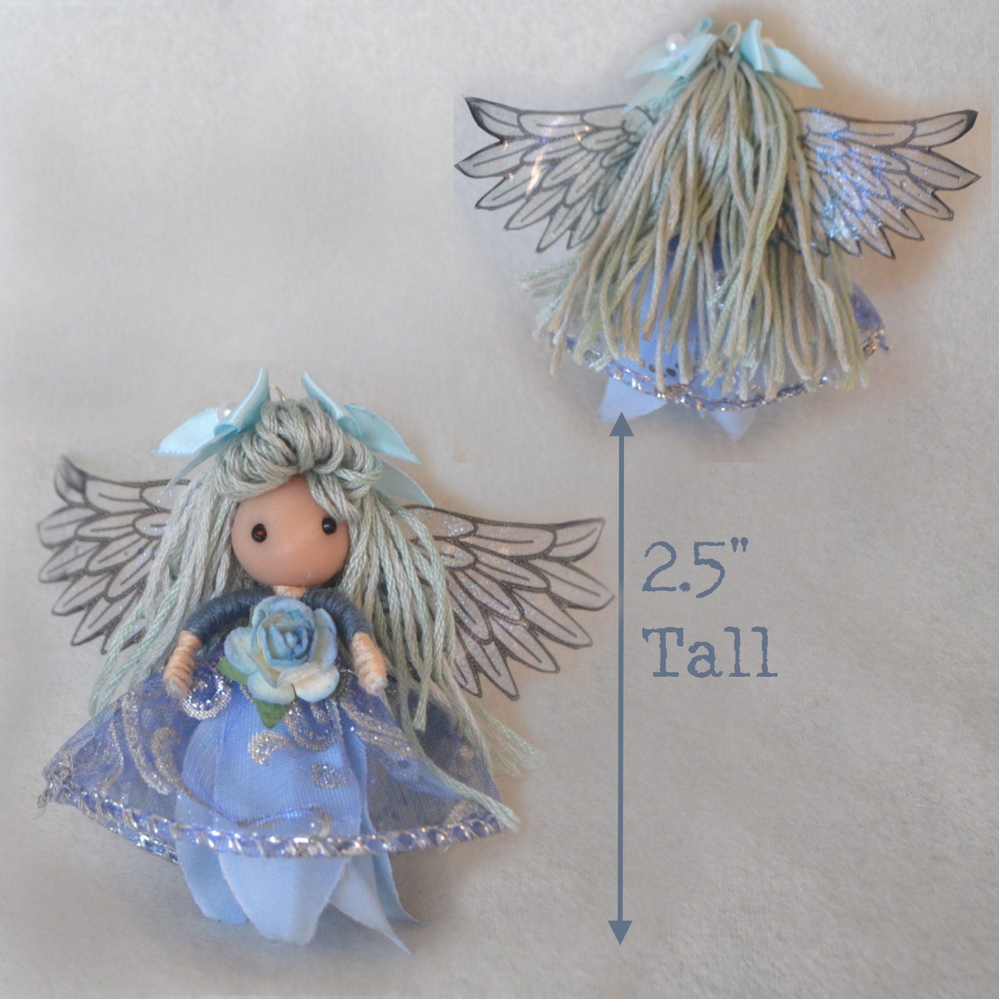 Angel Snow Fairy, Winter Fairy Doll, Mini Flower Fairy, Handmade Doll ...