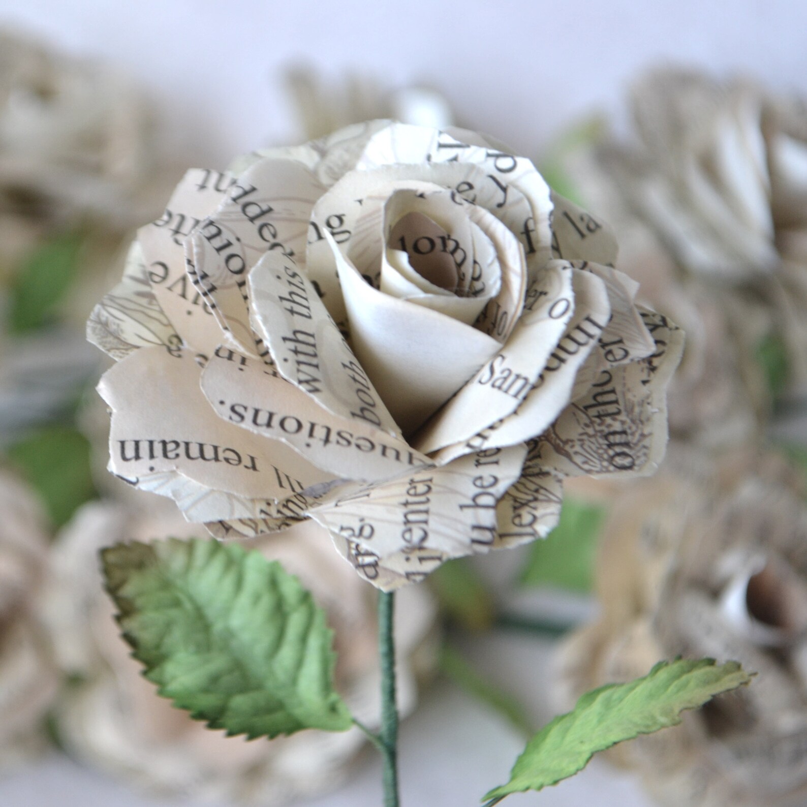 First Anniversary Paper Roses, Wedding Vow Roses, Personalized Fancy ...