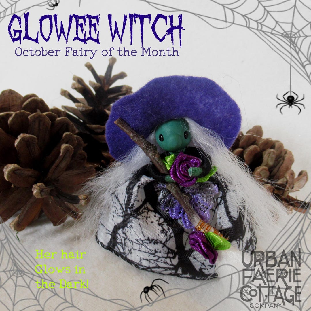 October Fairy of the Month Wee Witch Fairy Doll, Handcrafted Glow in ...
