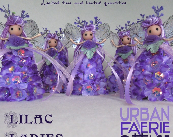 May Fairy of the Month Mini Fairy Doll, Purple Lilac Flower Fairy ...