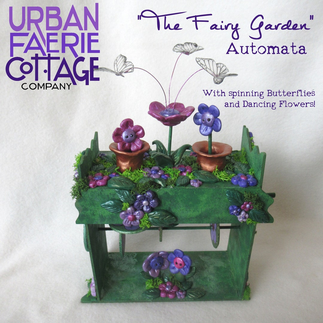Fairy Garden Automata, Handmade Flower Automata, Kinetic Sculpture ...