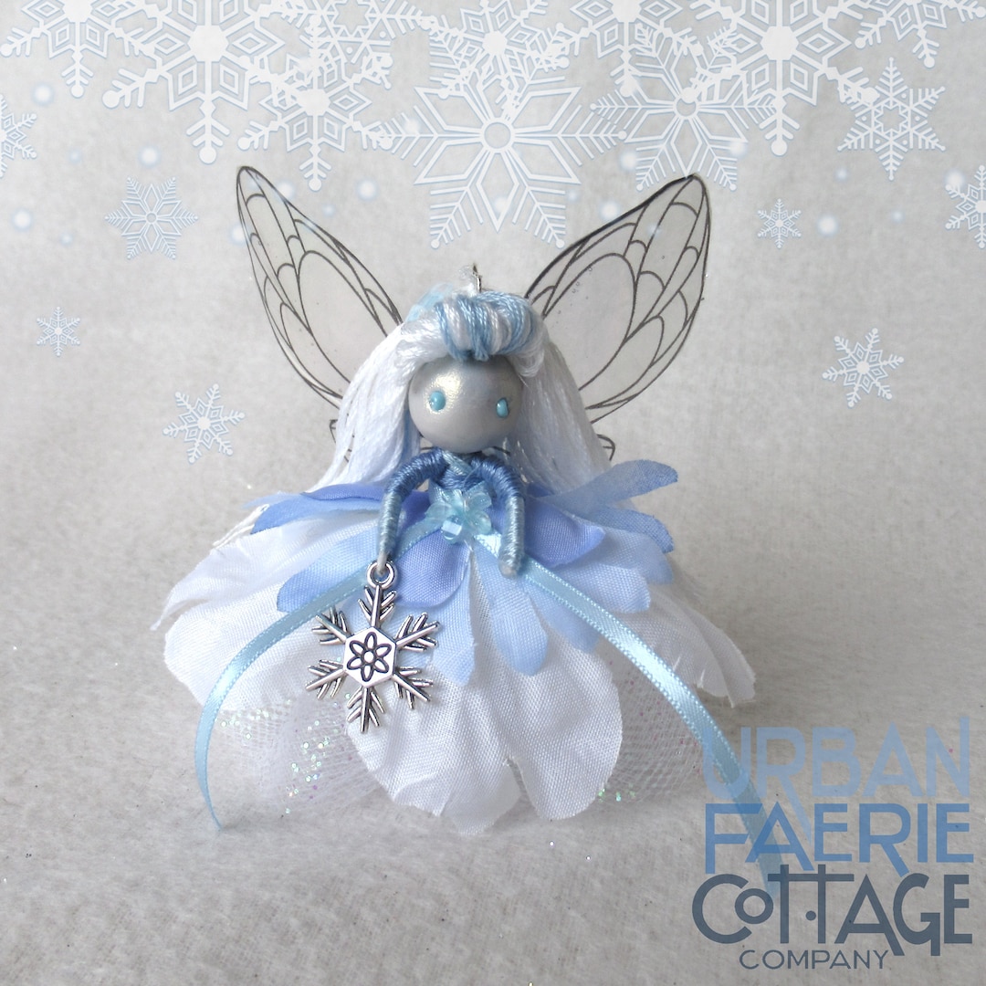 Frost Fairy, Blue Winter Fairy Doll, Mini Flower Fairy, Handmade ...