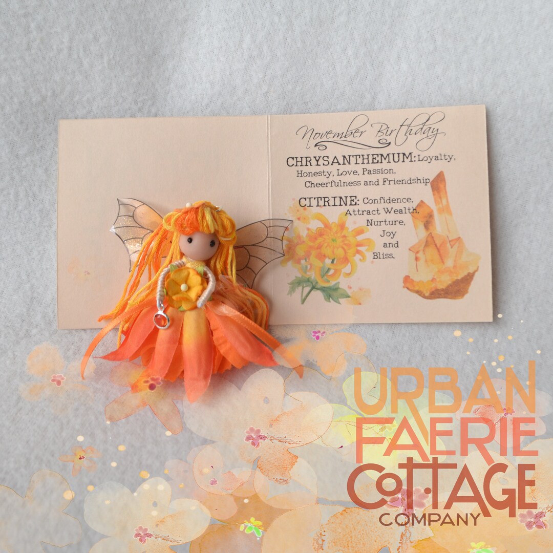 November Birthday Fairy, Fairy Figurine, Flower Fairy Doll, Small ...