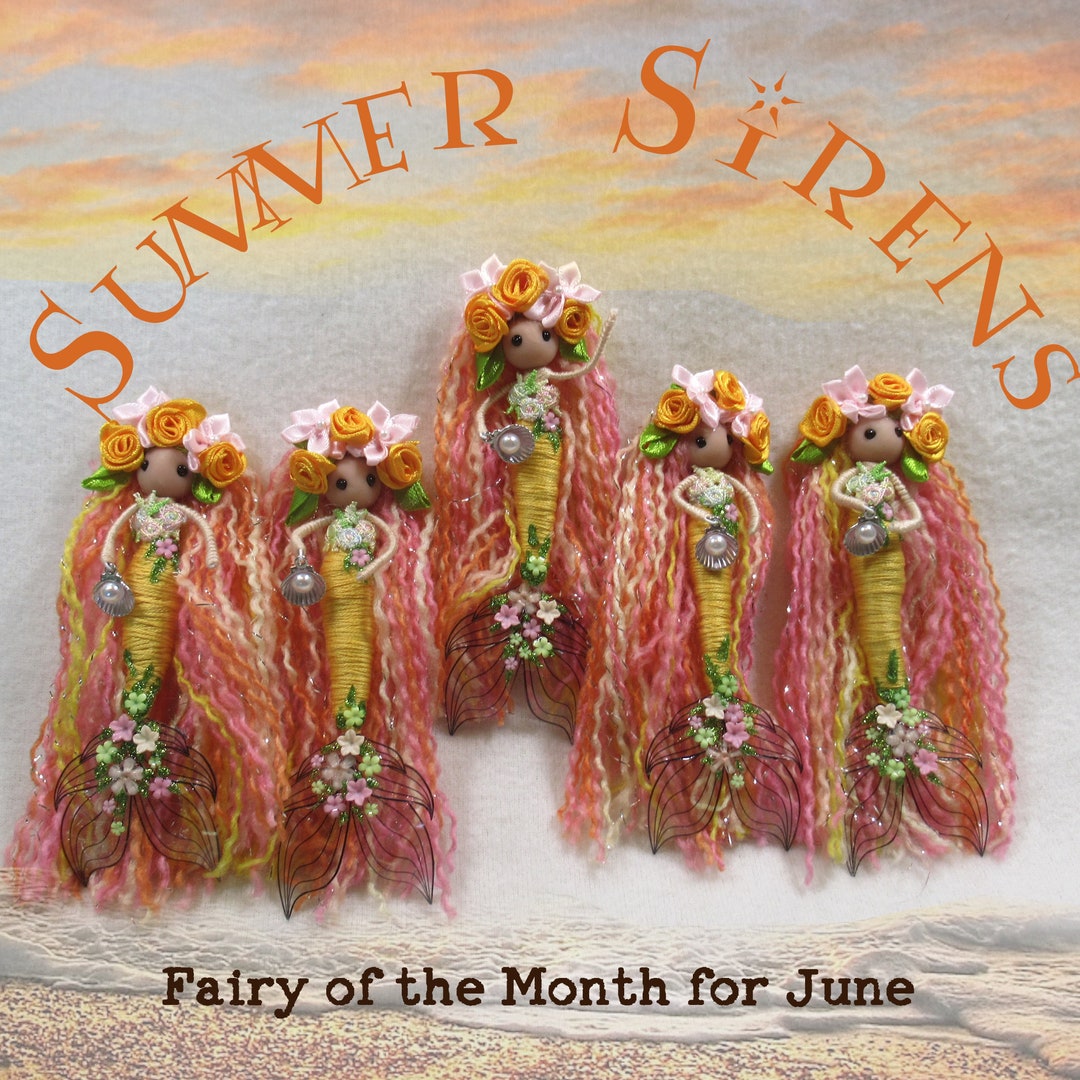 June Fairy of the Month Mini Fairy Doll, Summer Siren Flower Fairy ...