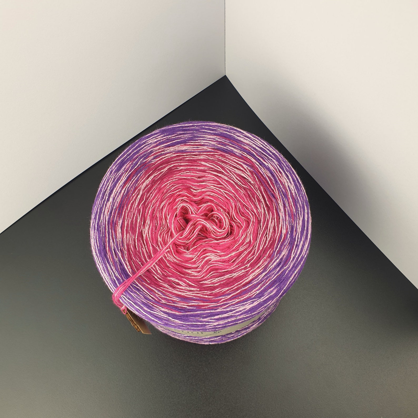 Gradient yarn cake cotton with metallic thread Purple | Etsy
