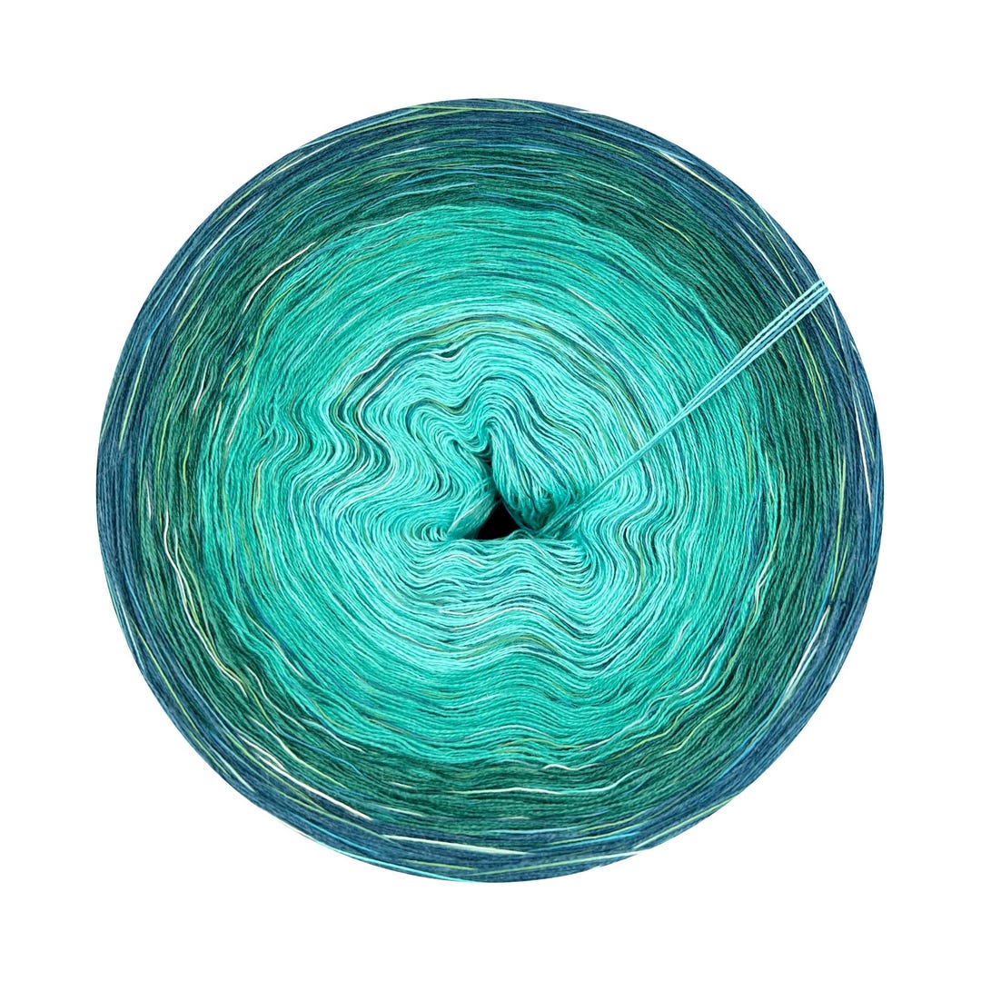 Ombre Yarn Cake With Fantasy Yarn, Thilo 372 + Mottled Yarn, Cotton ...
