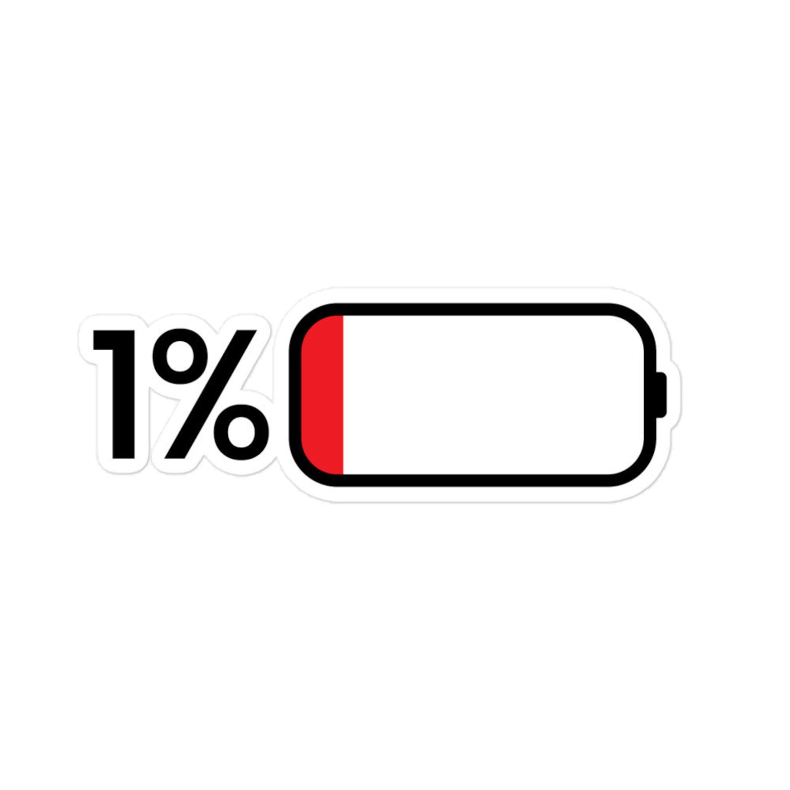 1% Battery Vinyl Sticker: High Opacity, Bubble-free - Etsy