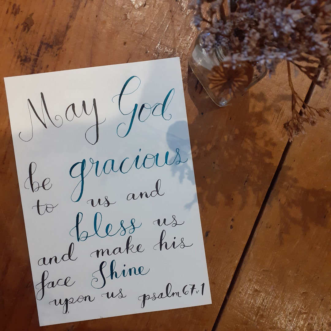 Calligraphy Verse, Bible Verse, Pen and Ink, Encouragement Card, Psalm ...