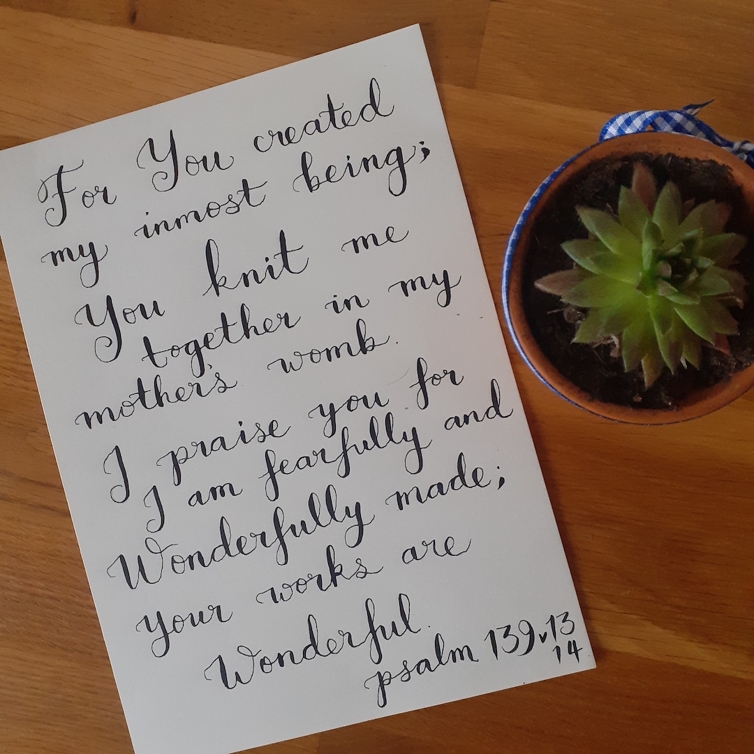 Calligraphy Bible Verse, Original Artwork, Pen and Ink Verse ...