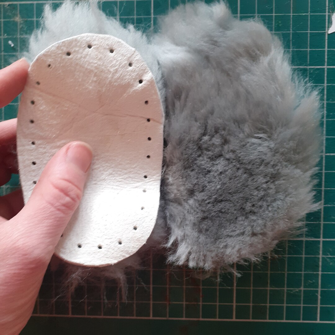 Sheepskin Bootie Soles, Pair of Newborn Baby Slipper Soles, Sheepskin ...
