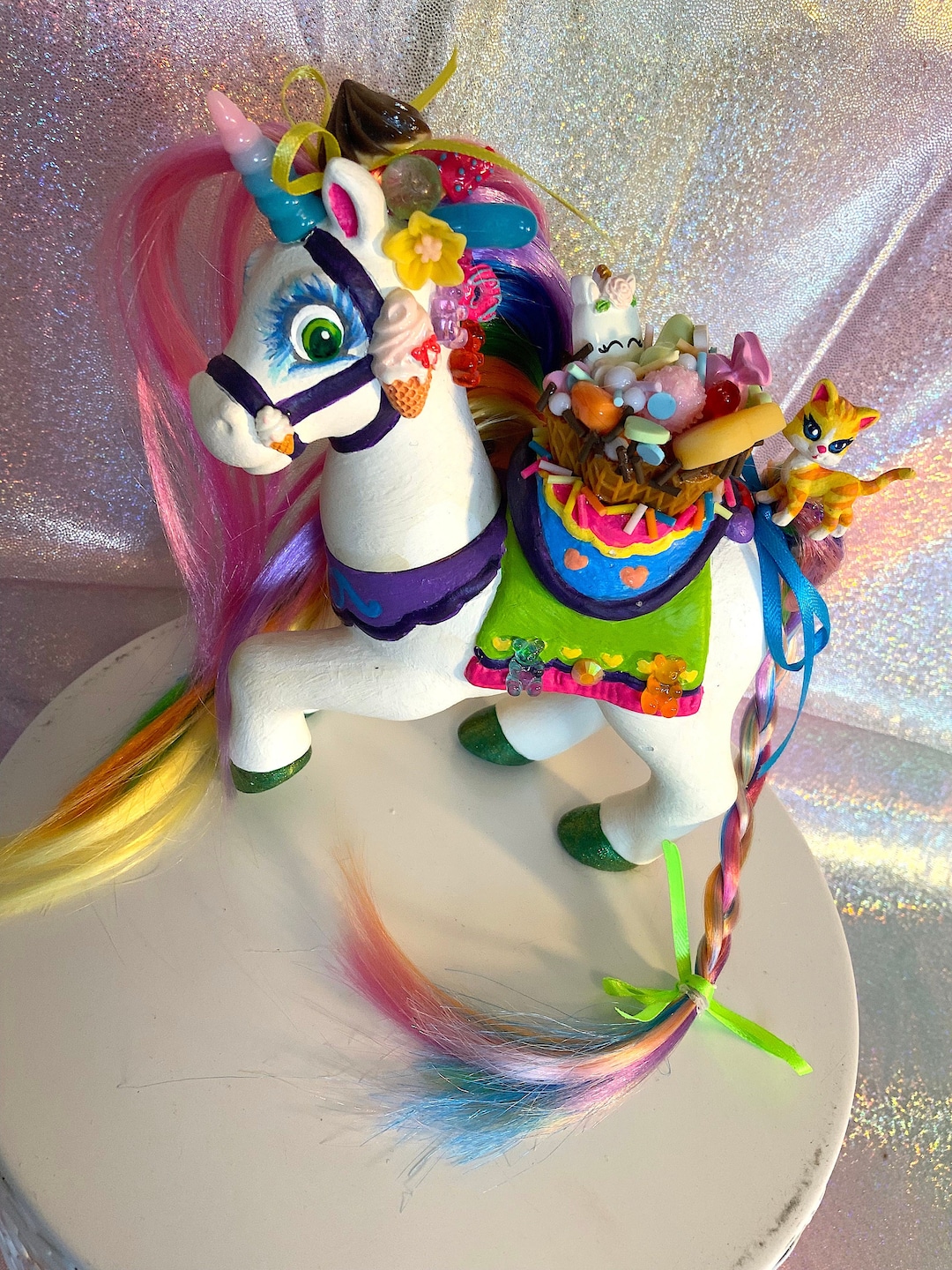 White Rainbow Carousel Unicorn - Etsy