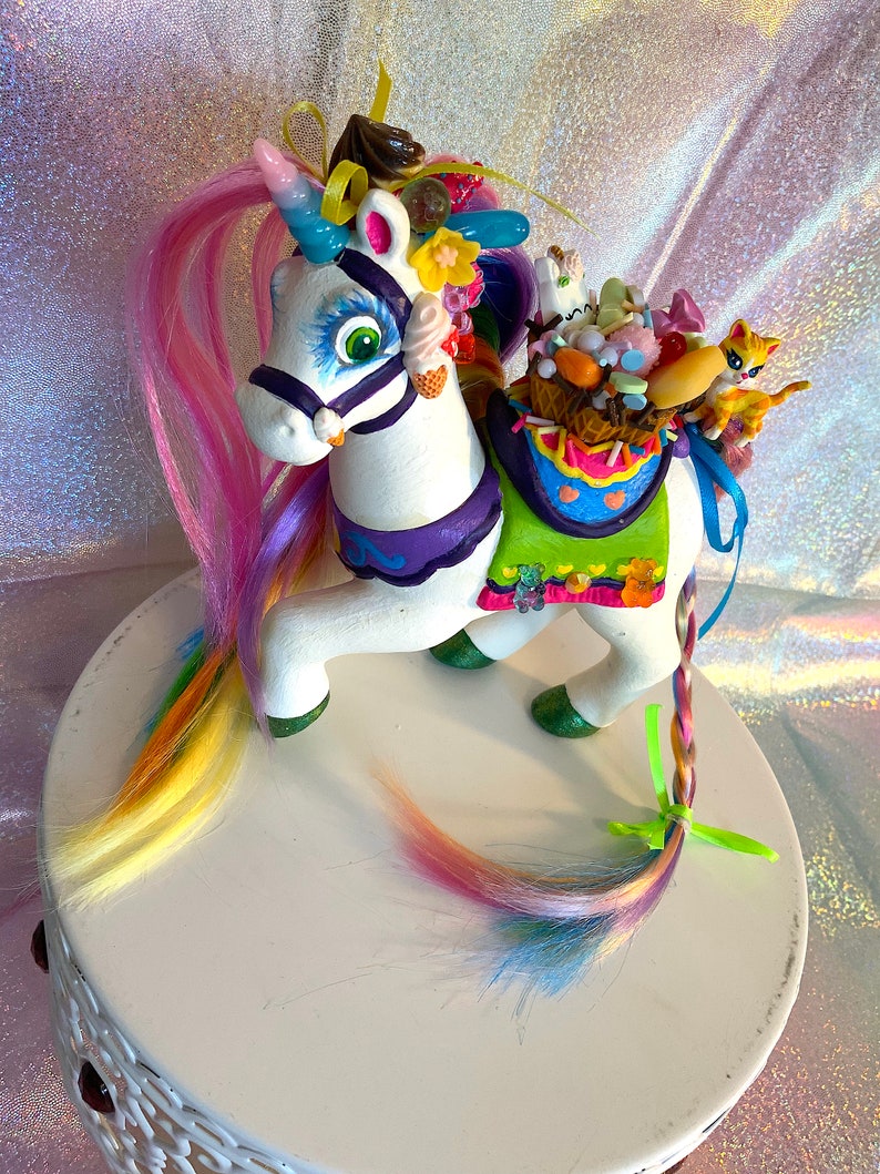 White Rainbow Carousel Unicorn - Etsy