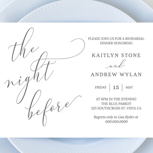 The Night Before Invitation Rehearsal Dinner Invitation | Etsy