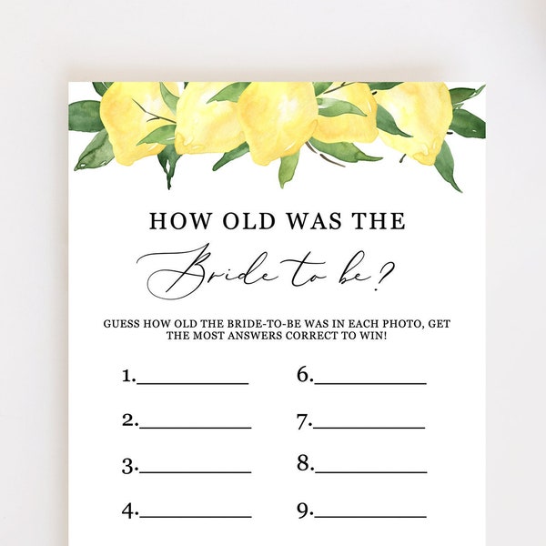 Guess the Brides Age - Etsy